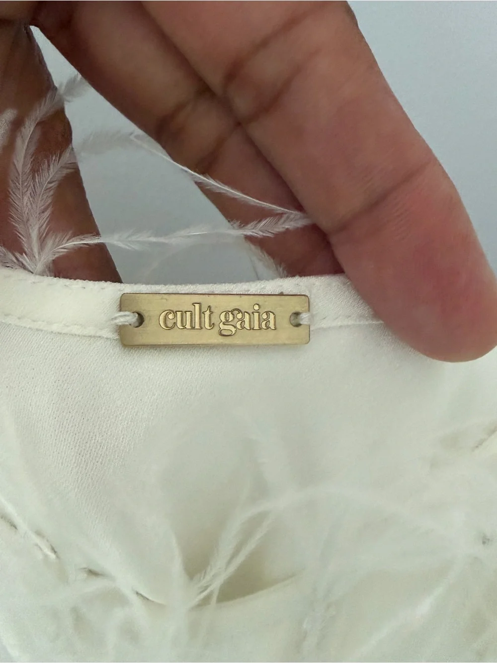 cult gaia | Dresses | Cult Gaia White Feather Mini Dress | Poshmark